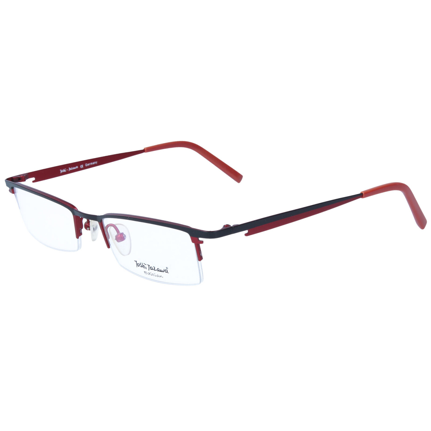 JOSHI JAZAWA Nylor-Brillenfassung 105 C2 in Schwarz/Rot aus Metall 50