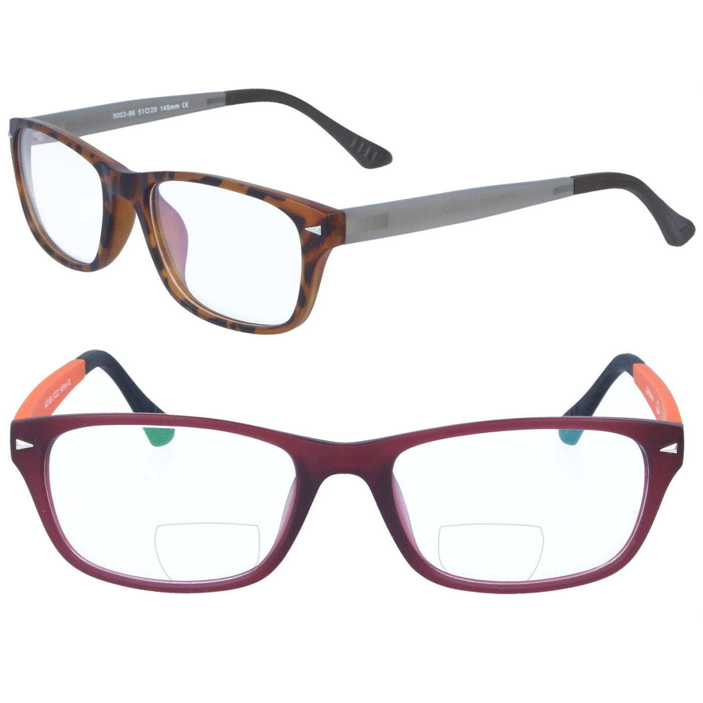 Leichte Bifokalbrille aus Kunststoff CHANTALLE mit flexiblen Bügelend