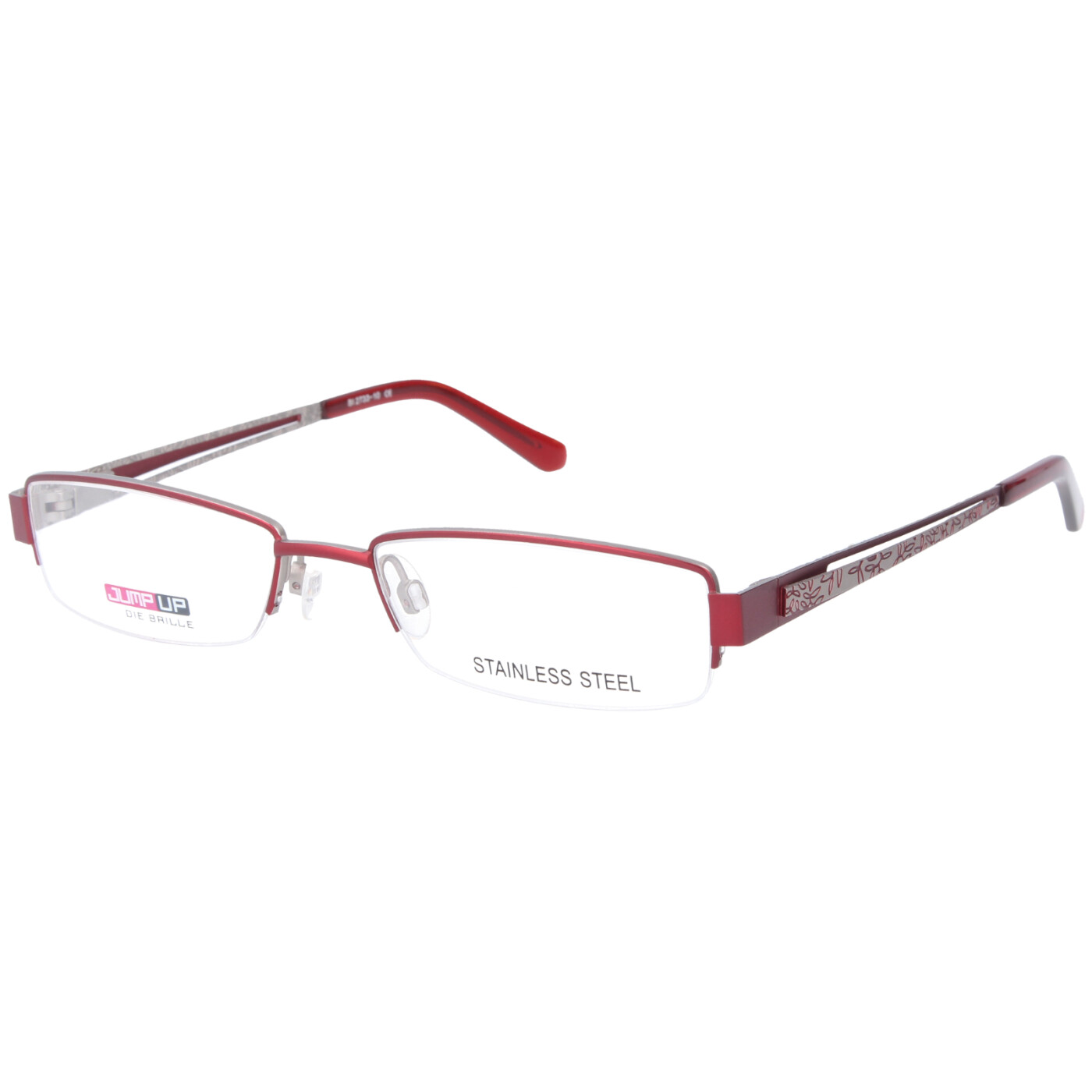 Moderne Brillenfassung JumpUp BI 2733-10 in Rot - Silber mit Federsch