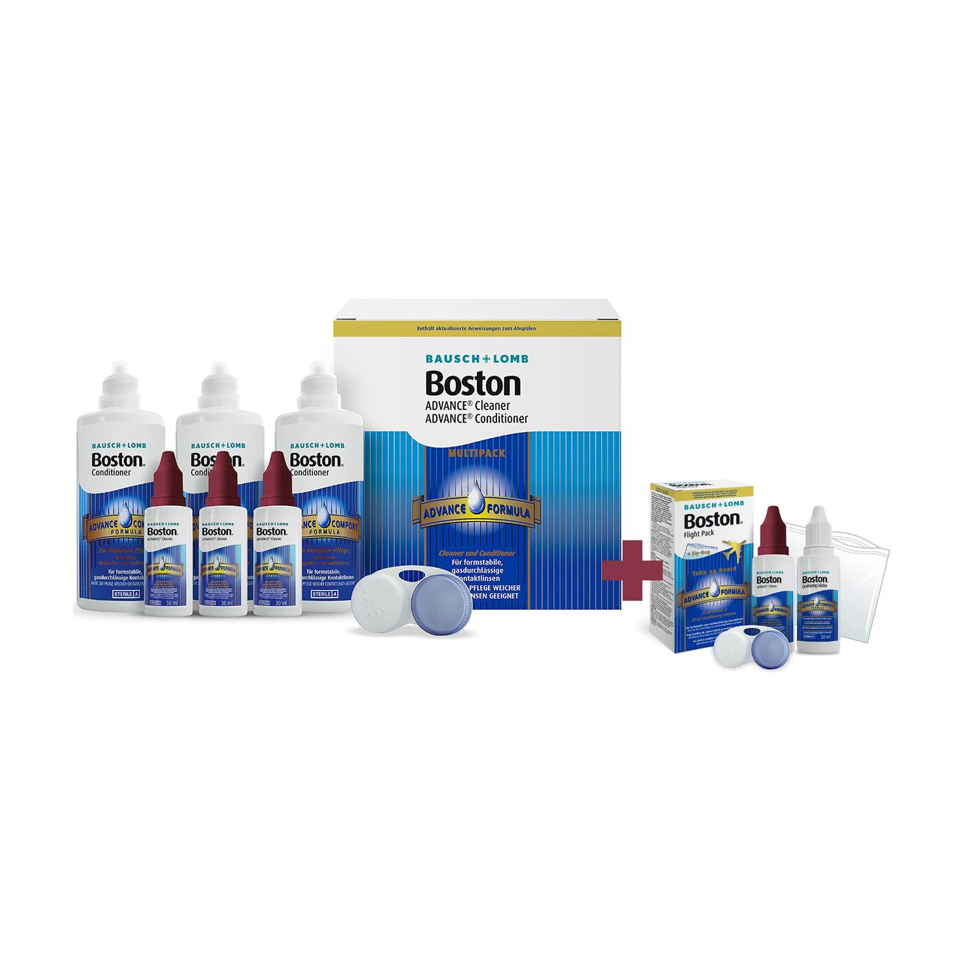 Boston Adv Multipack (3x120ml + 3x30 ml) + Flight Pack im tollen Vort