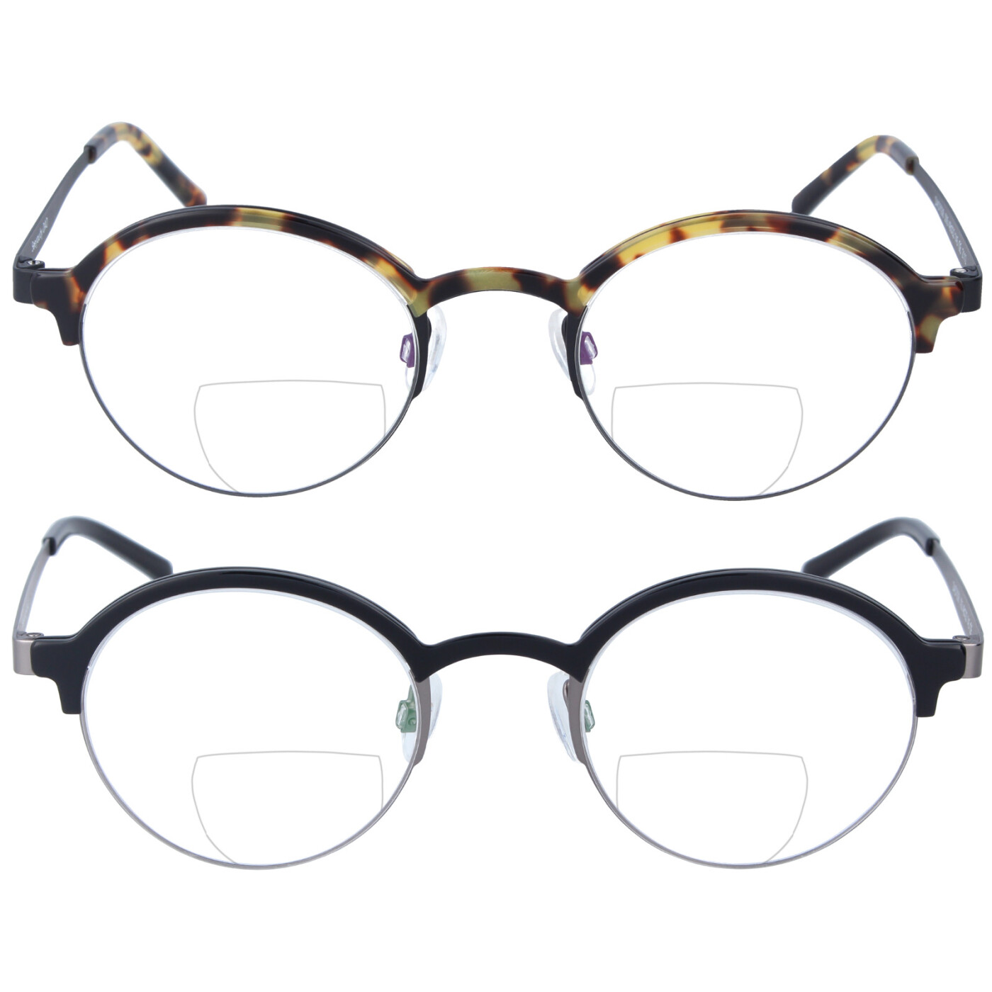 Runde Bifokalbrille ILONA in moderner Panto-Form mit individueller St