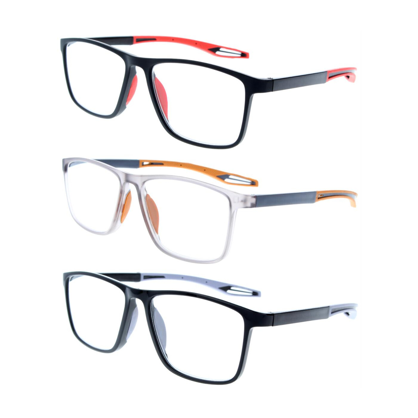 Sportliche Lesebrille LOGAN mit Blaulichtfilter und farblichen Highli