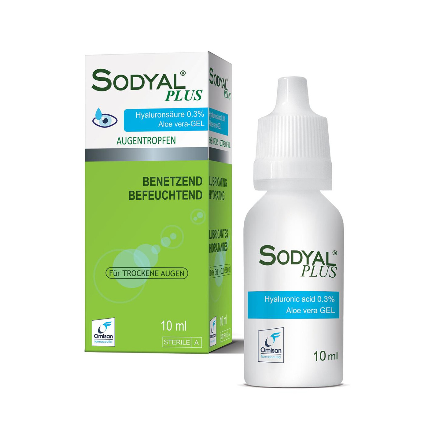 Omisan SODYAL PLUS Augentropfen mit Aloe Vera und 0,3% Hyaluron 10 ml