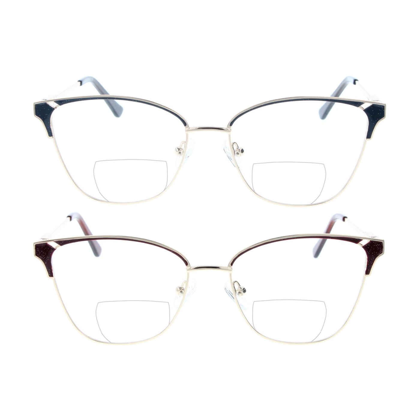 Auffällige Bifokalbrille DORIS aus hochwertigem Metall mit individuel
