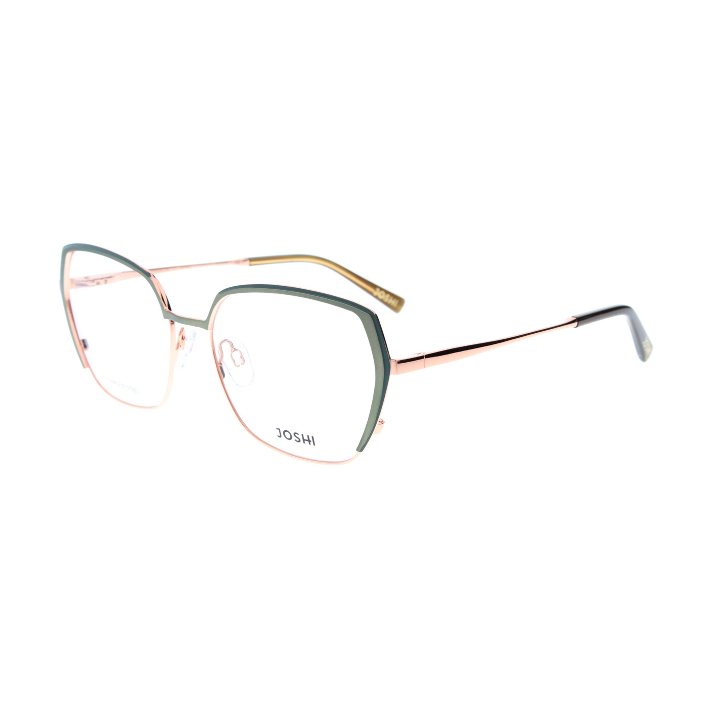 JOSHI 8108 C2 Brillenfassung aus Edelstahl in Grün/Gold mit Federscha