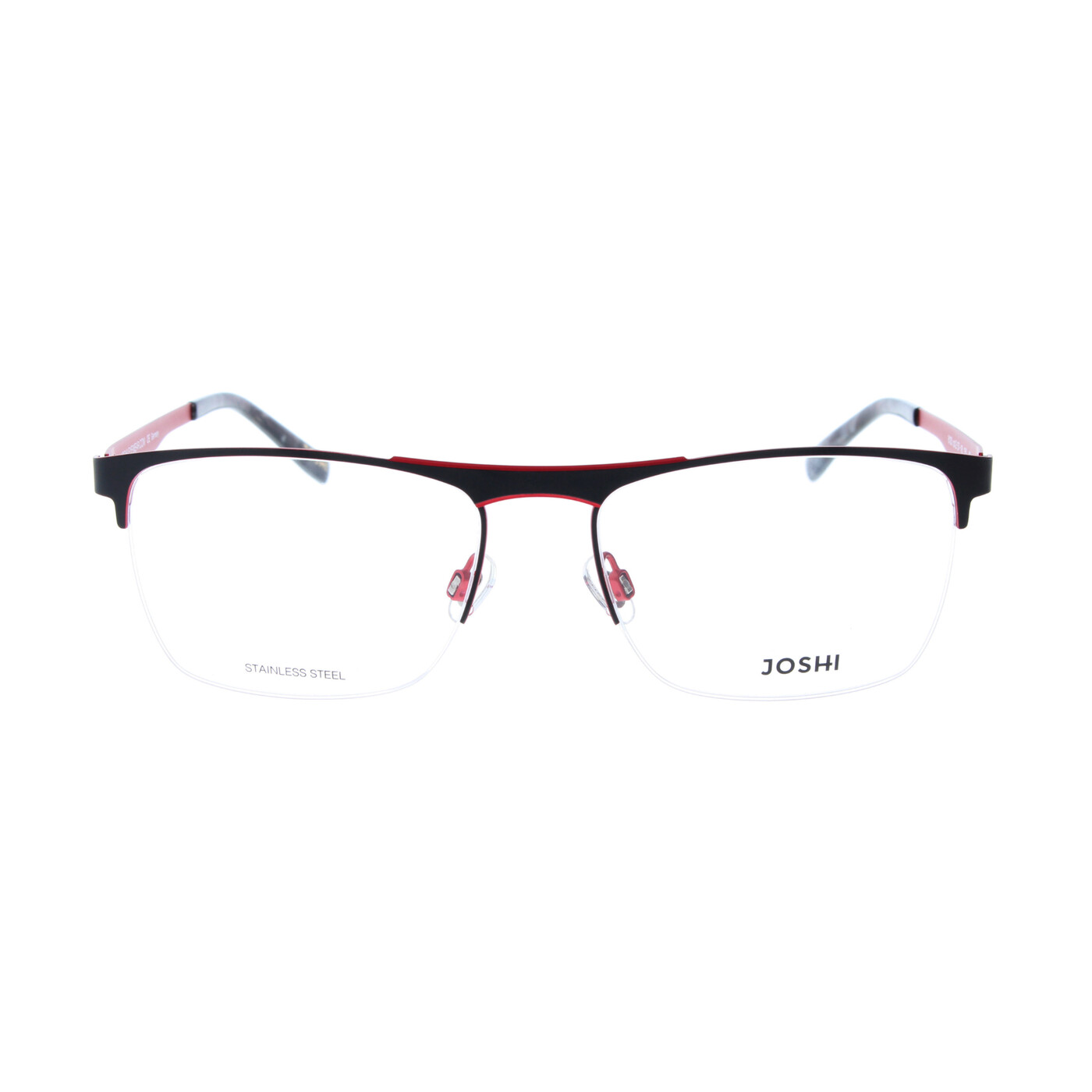Moderne JOSHI Nylor Brillenfassung 8130 C2 aus Edelstahl in Schwarz