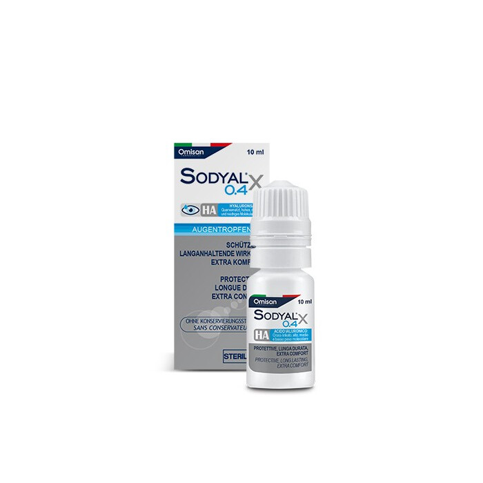 Omisan SODYAL X 0.4 konservierungsfreie Augentropfen 0,4% Hyaluron 10