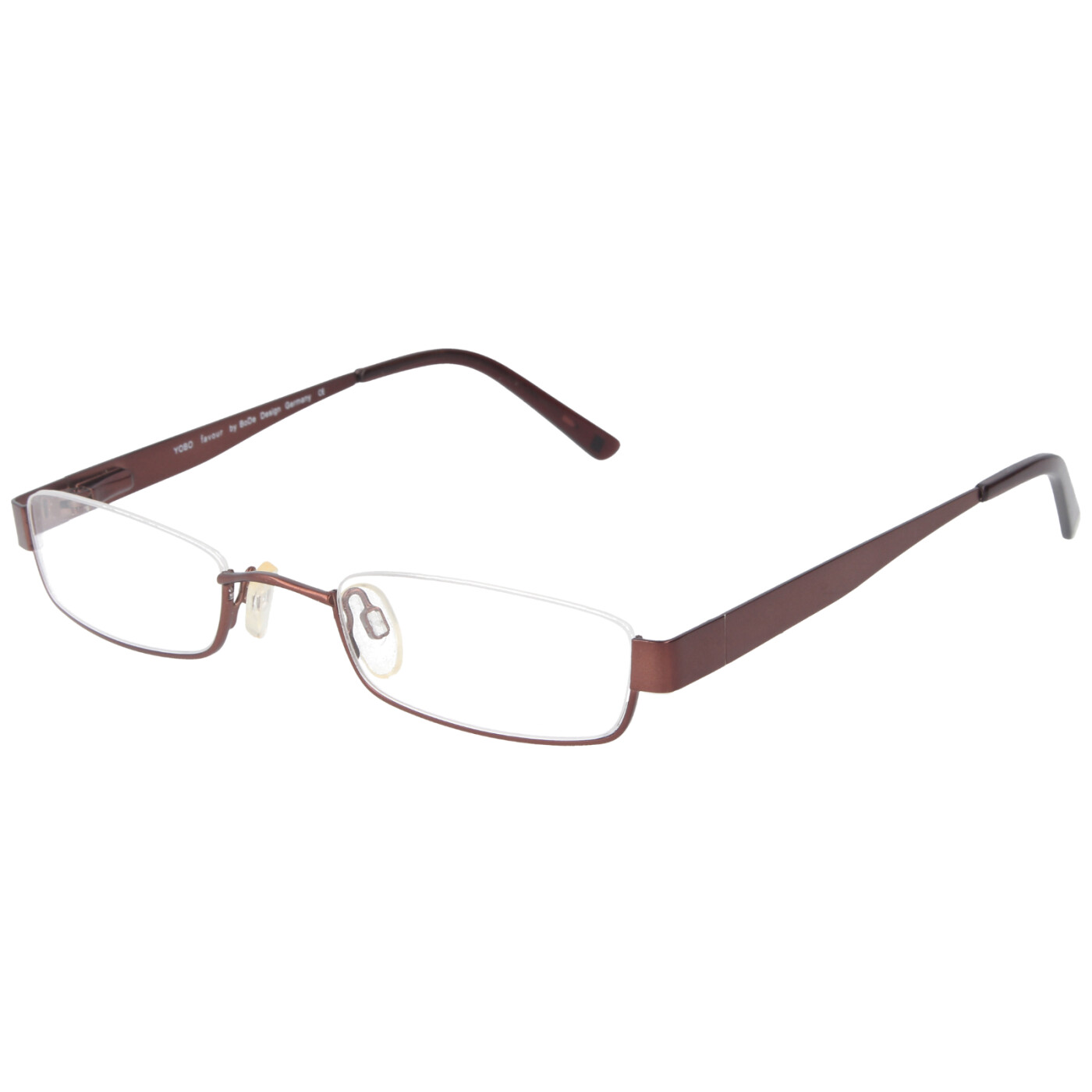 Klassische Metall - Brillenfassung YOBO 847 Col 60 Halbbrille in Brau