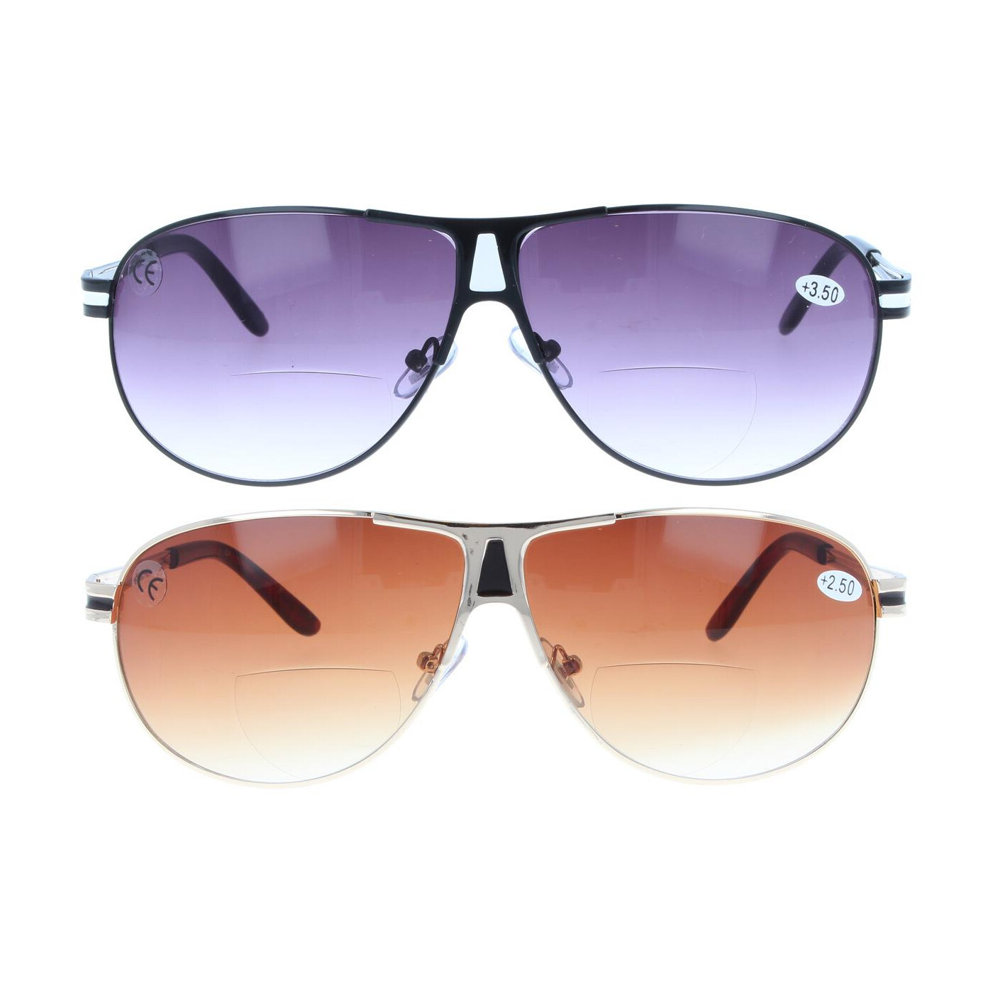 Bifokal-Sonnenbrille mit Verlaufstönung und Leseteil / Nahteil